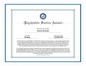 Psychiatric Service Dog Letter - Service Dog Certifications